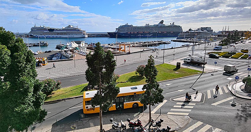 Cruise Ships docked at the Port of Funchal, Madeira Island